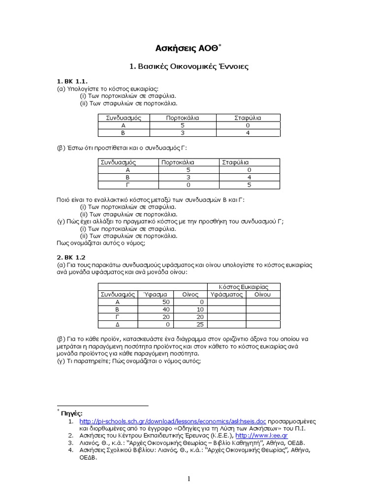 Ασκήσεις ΑΟΘ | PDF