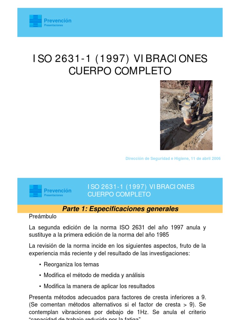 ISO 2631 Vibraciones Cuerpo Completo | PDF
