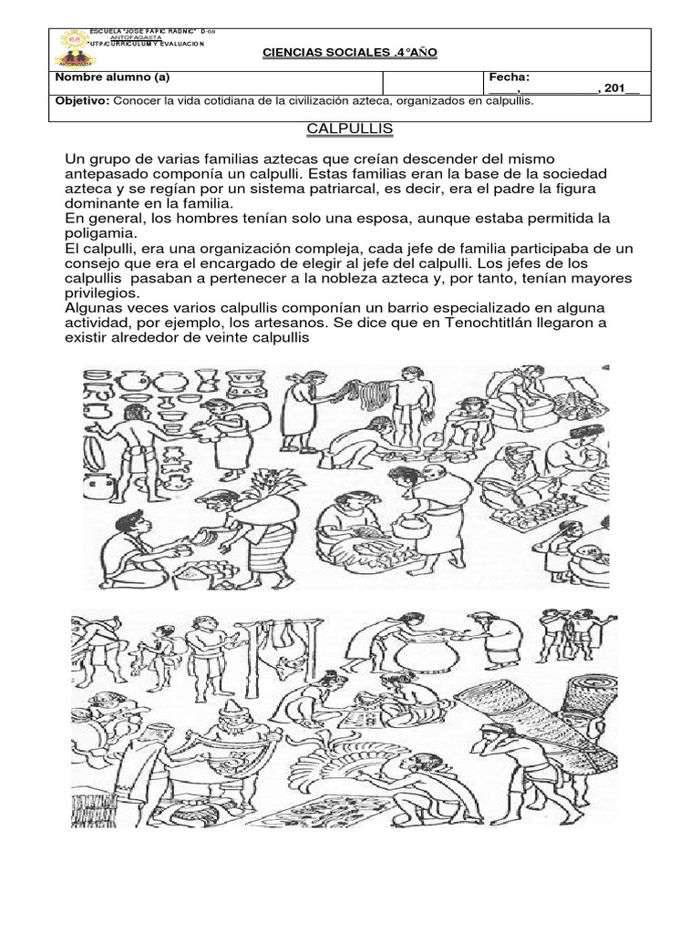 La organización social azteca: El sistema de calpullis | PDF