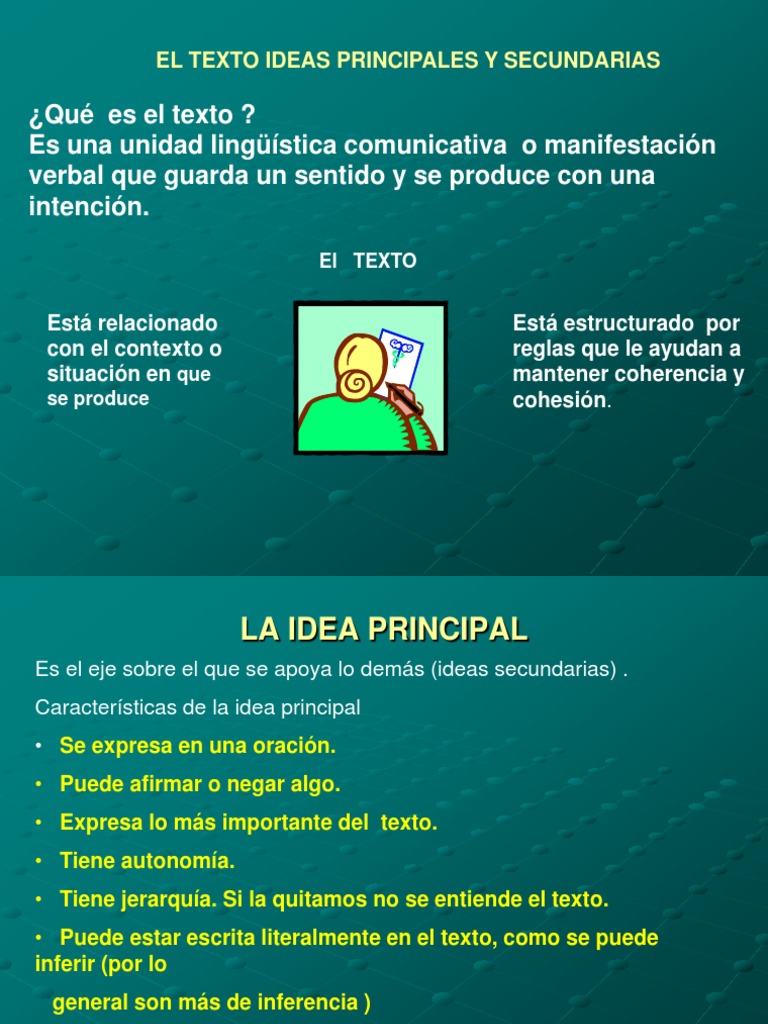 El Texto Ideas Principales y Secundarias | PDF | Lectura (proceso ...