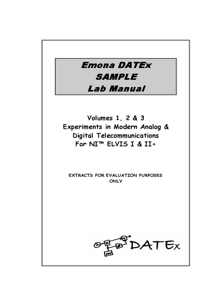 Emona Datex Sample Labmanual Ver2 | PDF | Spectral Density | Modulation