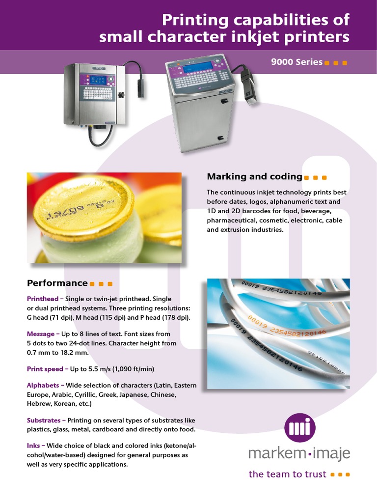 Markem Imaje 9000 Series Pdf Printing Communication Design