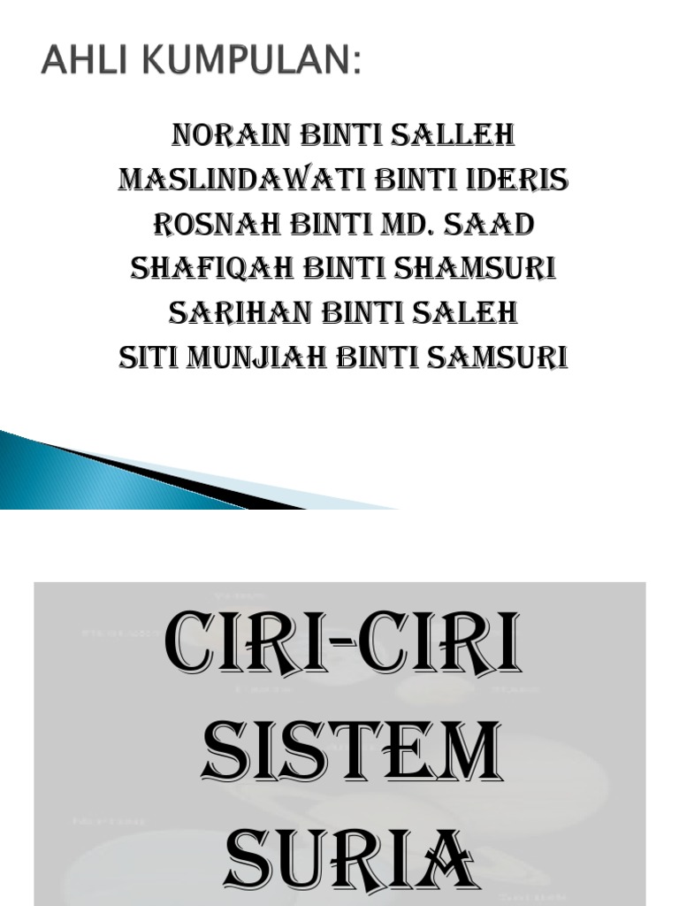 Ciri-Ciri Sistem Suria | PDF
