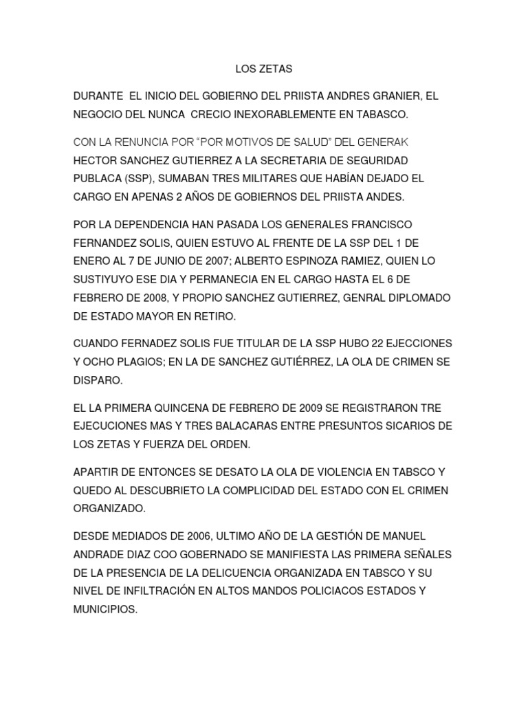 Los Zetas | PDF | Guerra Mexicana contra las Drogas | Violencia