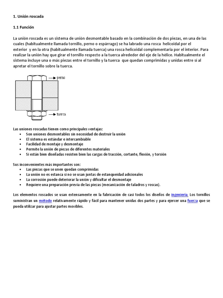 Unión Roscada | PDF | Tornillo | Acero