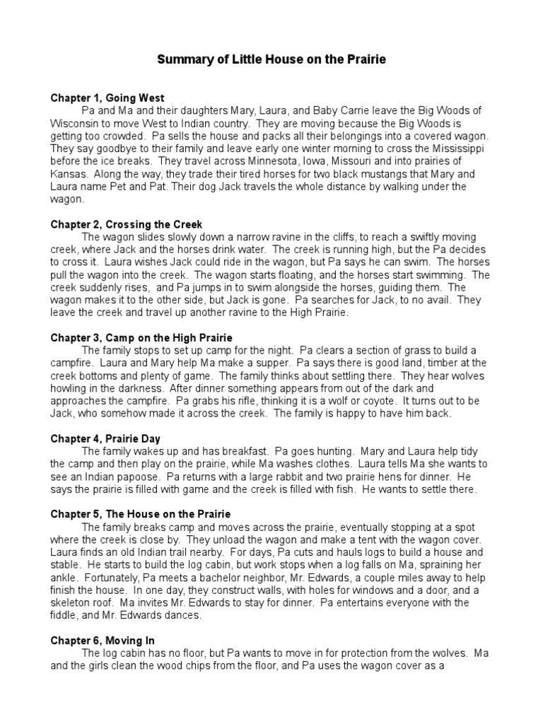 Little House On The Prairie Summary | PDF | Little House On The Prairie ...