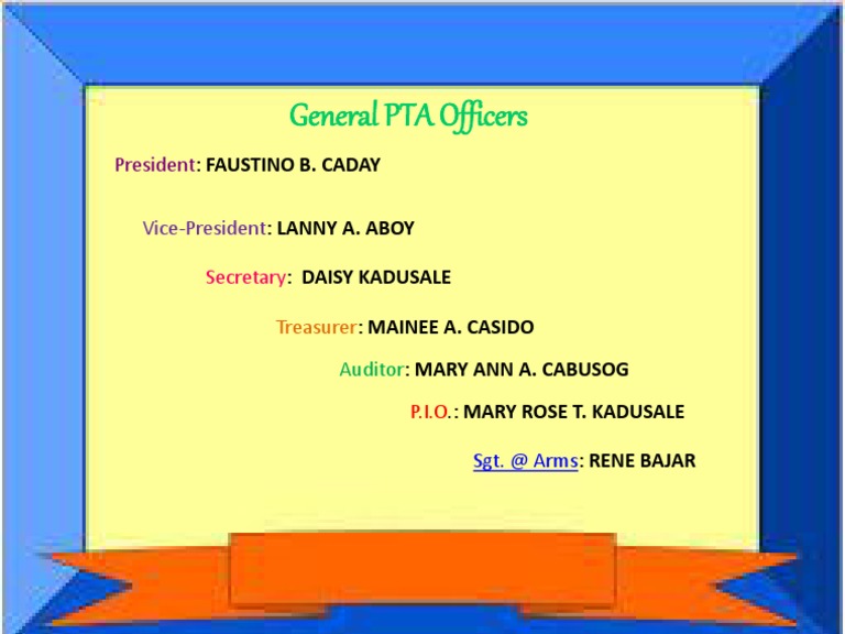 General PTA Officers List 2023 | PDF