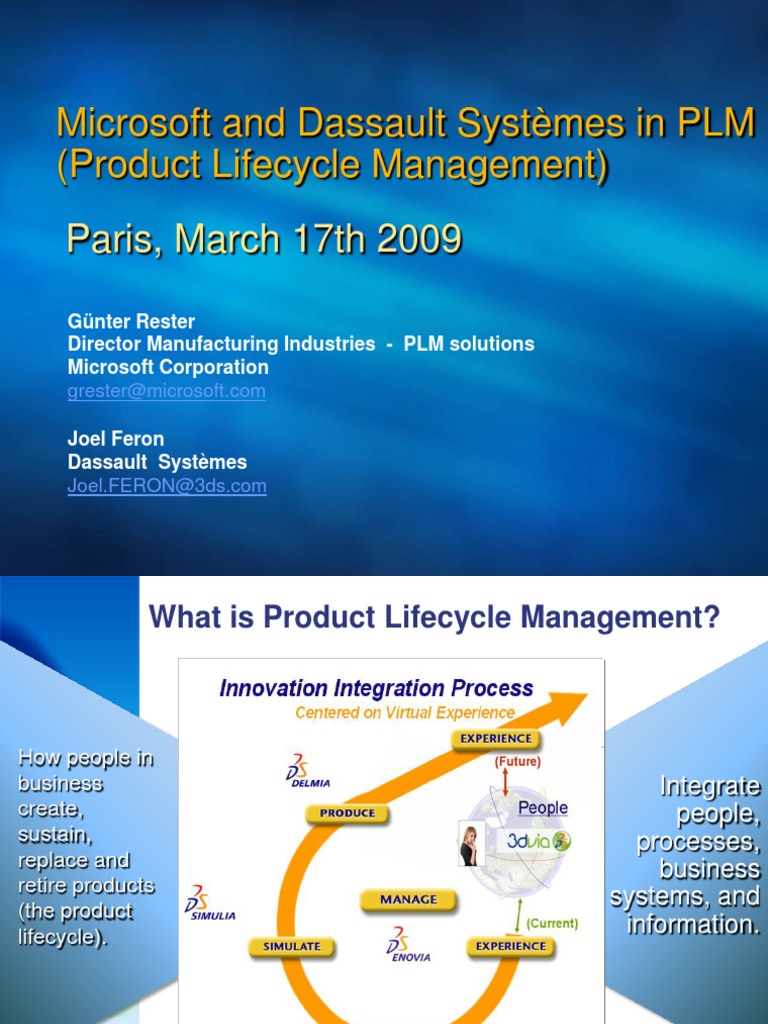 Microsoft and Dassault Systèmes in PLM (Product Lifecycle Management ...