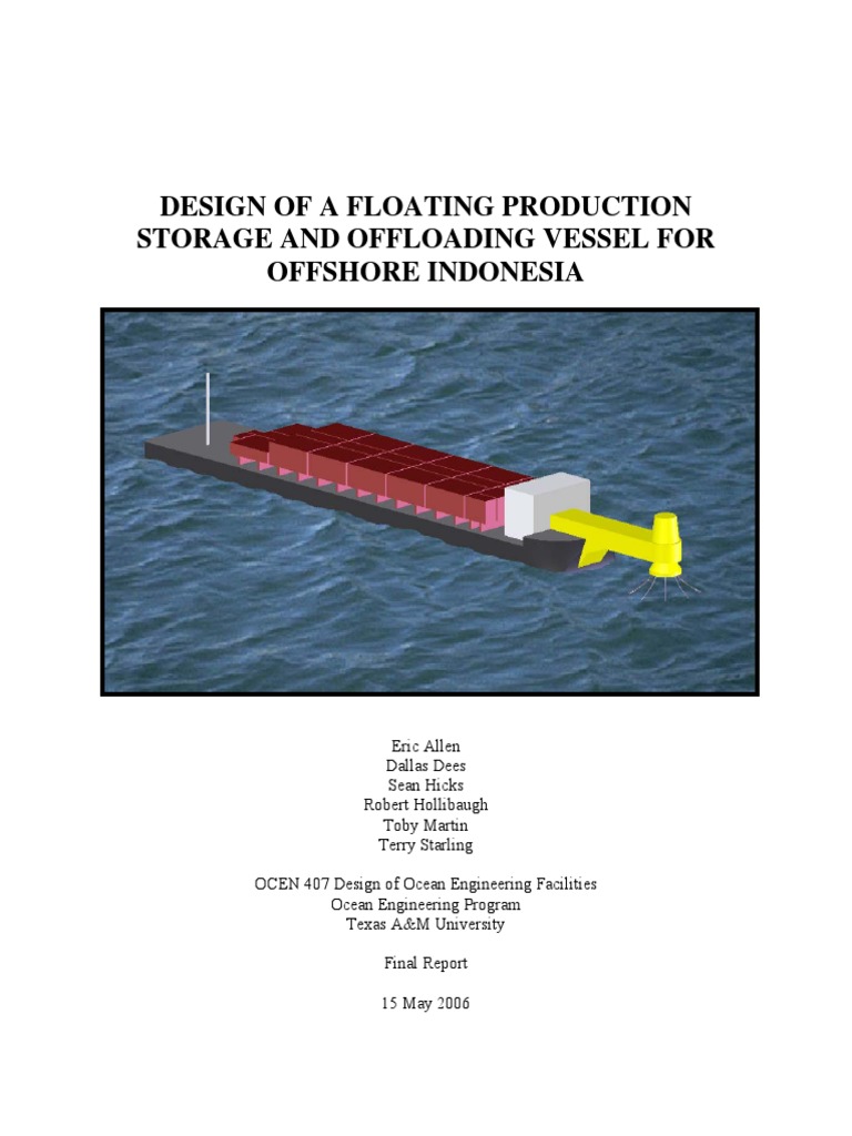 Design of An Fpso For Offshore Indonesia | PDF | Hull (Watercraft ...