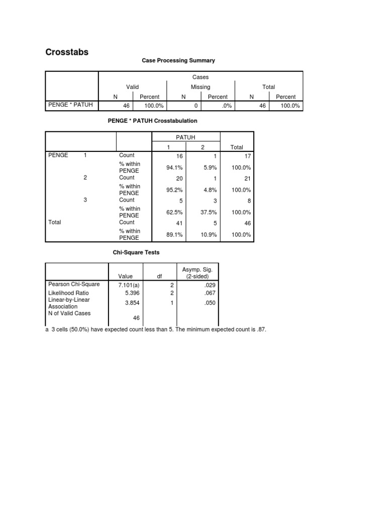 Crosstabs: Case Processing Summary | PDF