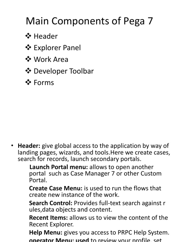 Main Components of Pega 7 | PDF | Business Process Management ...
