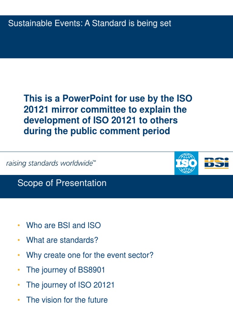 ISO 20121 Powerpoint | PDF | International Organization For ...