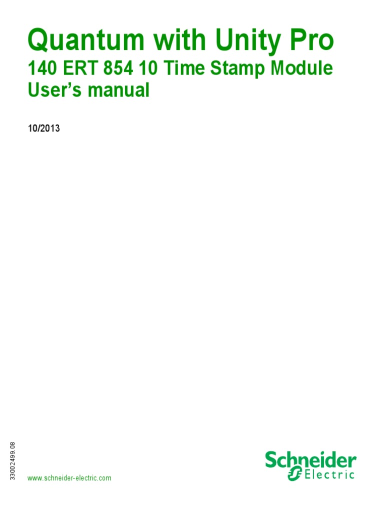 Quantum With Unity Pro: 140 ERT 854 10 Time Stamp Module User's Manual | PDF | Parameter ...