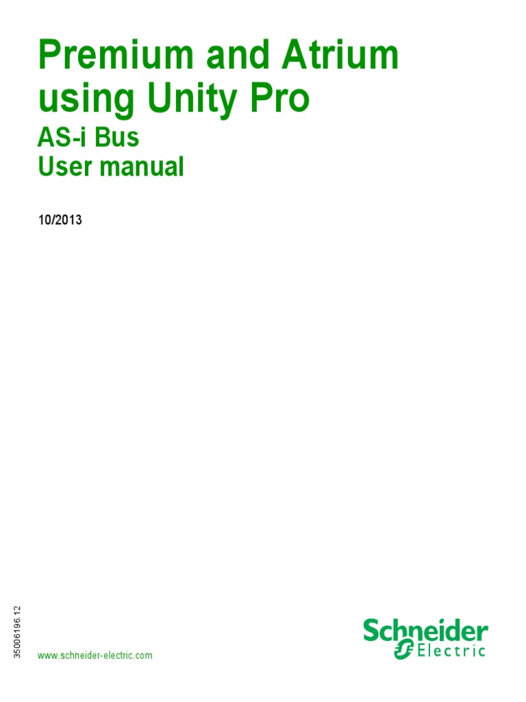Premium and Atrium Using Unity Pro: AS-i Bus User Manual | PDF | Power ...