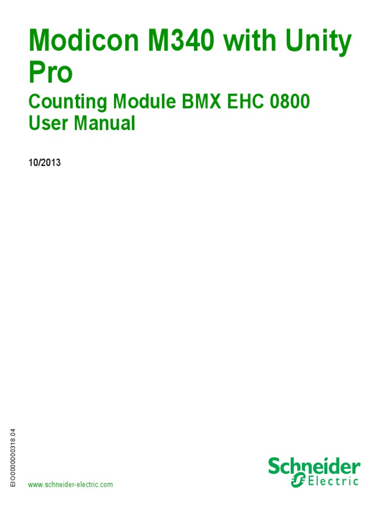 Modicon M340 With Unity Pro: Counting Module BMX EHC 0800 User Manual ...