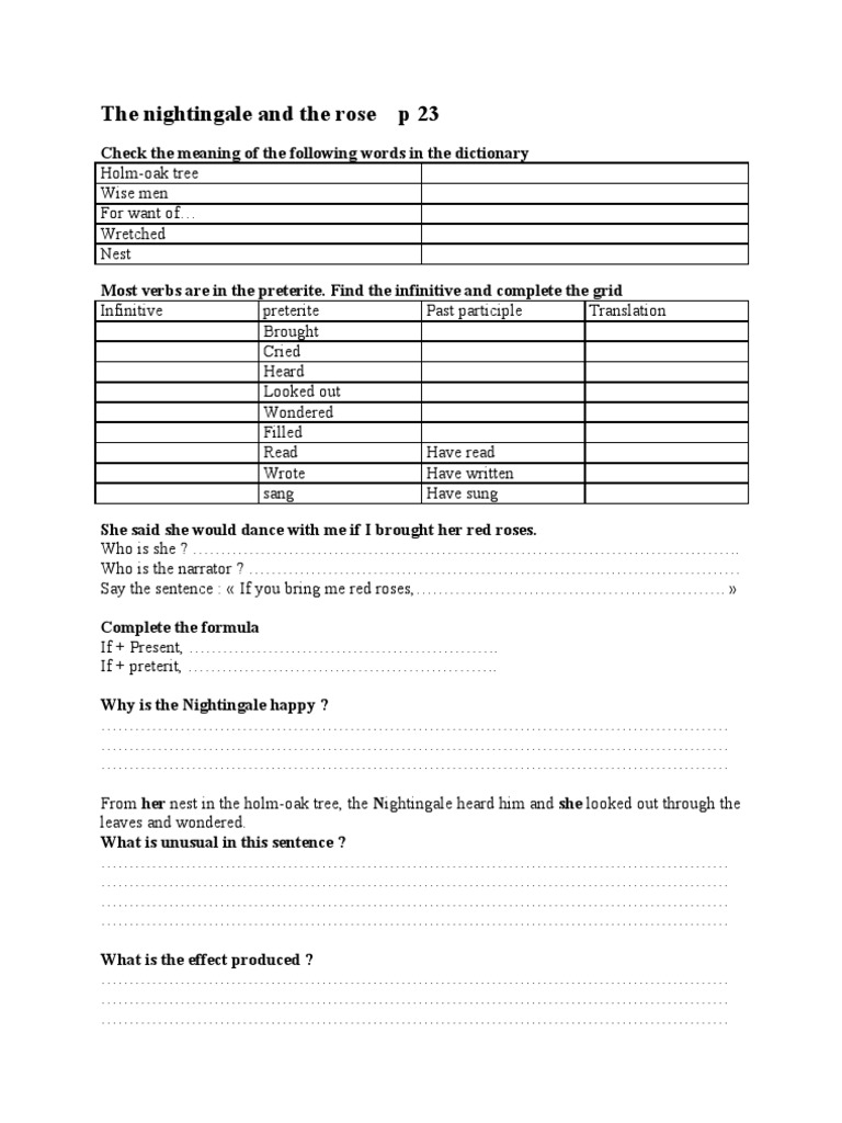 The Nightingale and The Rose | PDF | Onomastics | Linguistic Typology