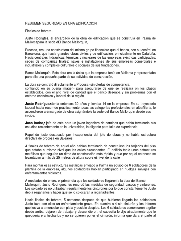 Resumen Seguridad en Una Edificacion | PDF