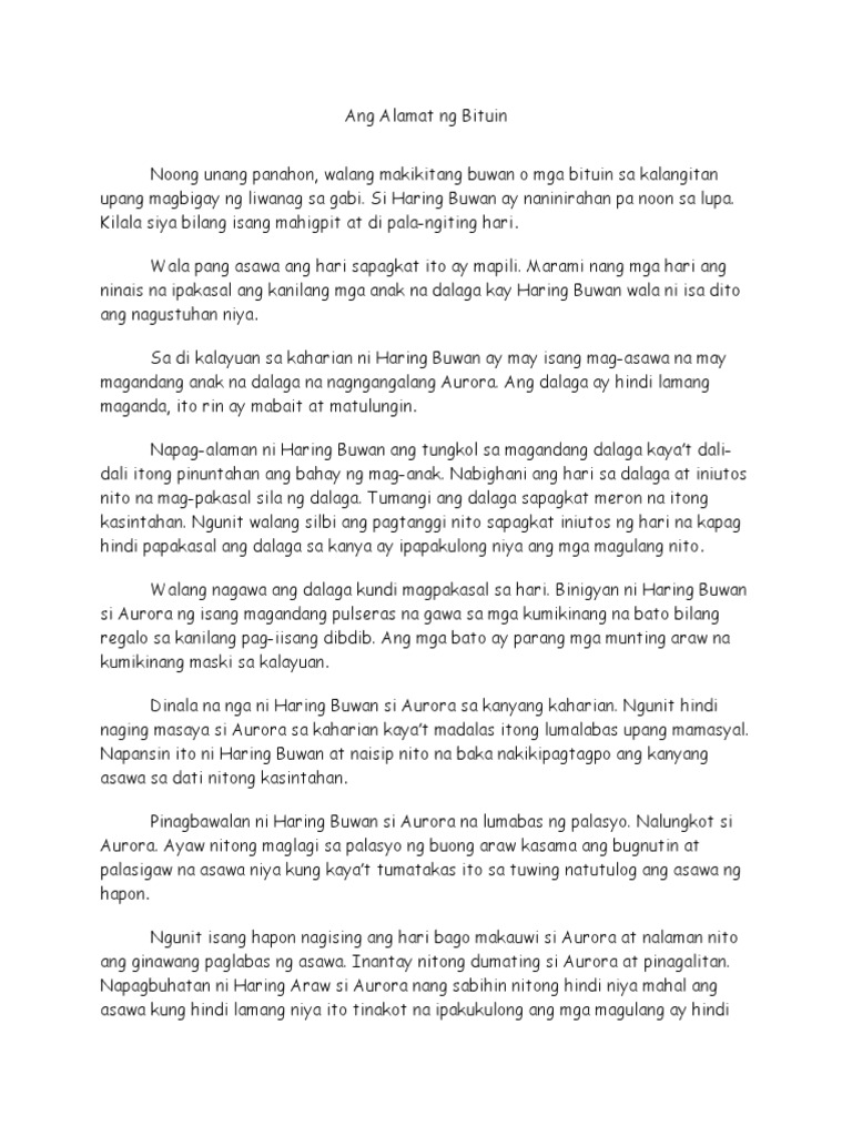 Alamat NG Bituin | PDF