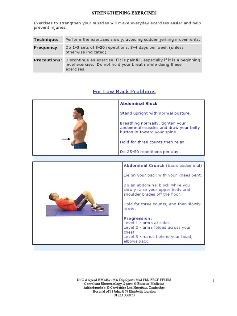 Essential Strengthening Exercises Guide | PDF | Weight Training ...