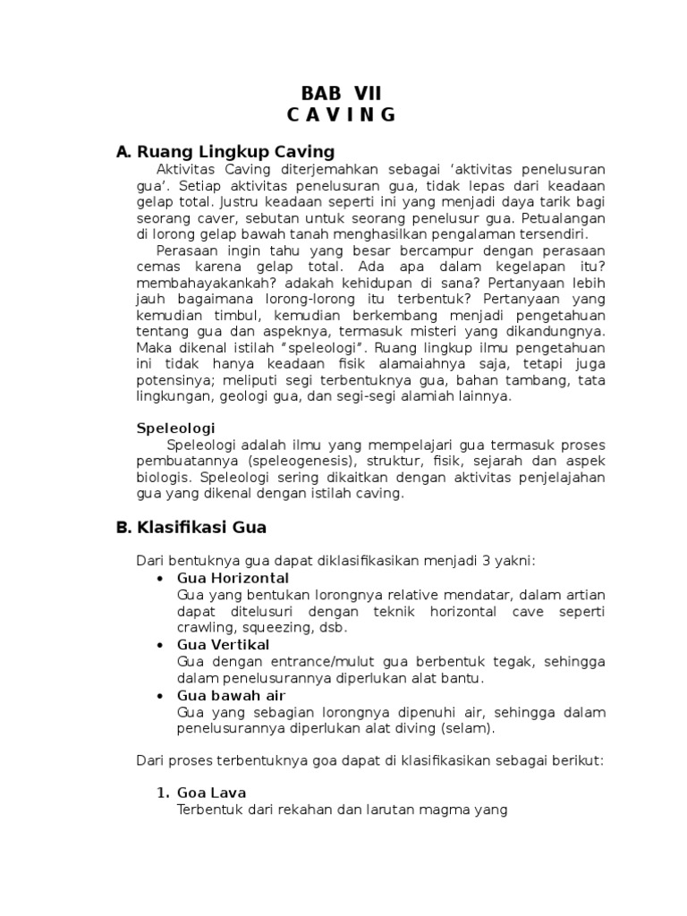 Panduan Caving: Teknik dan Peralatan | PDF