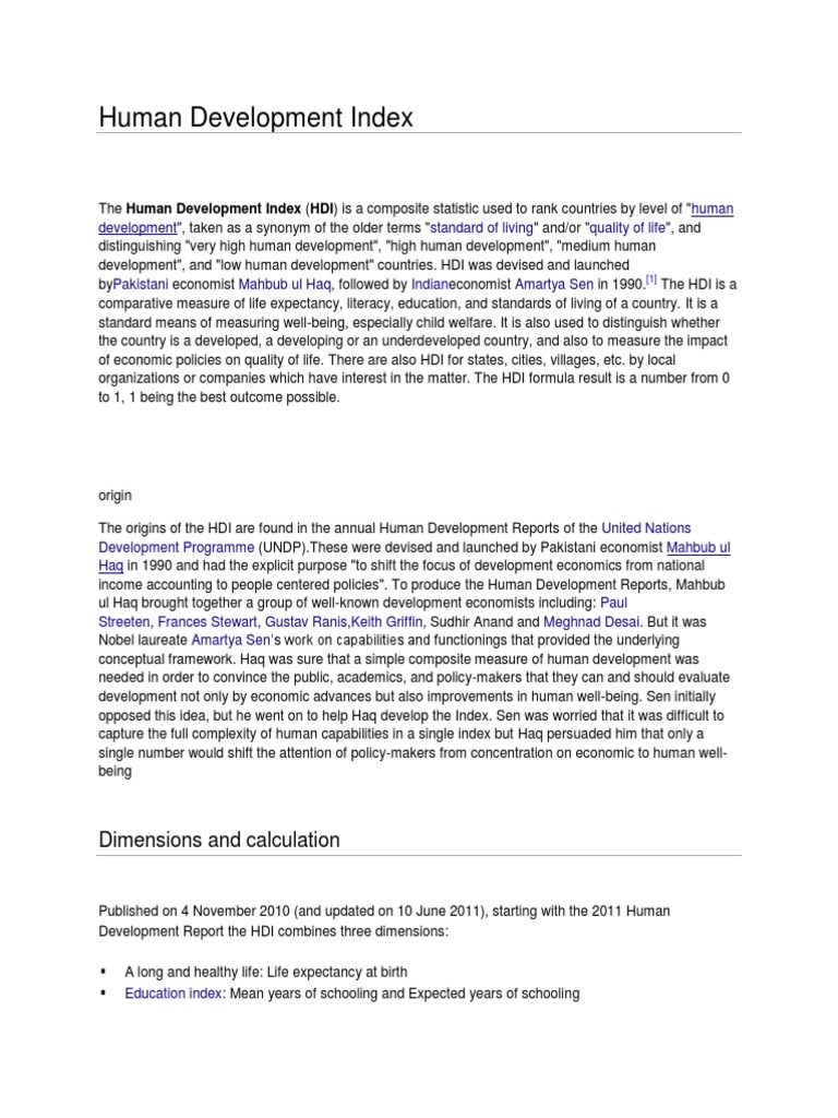 Human Development Index | Download Free PDF | Human Development Index ...