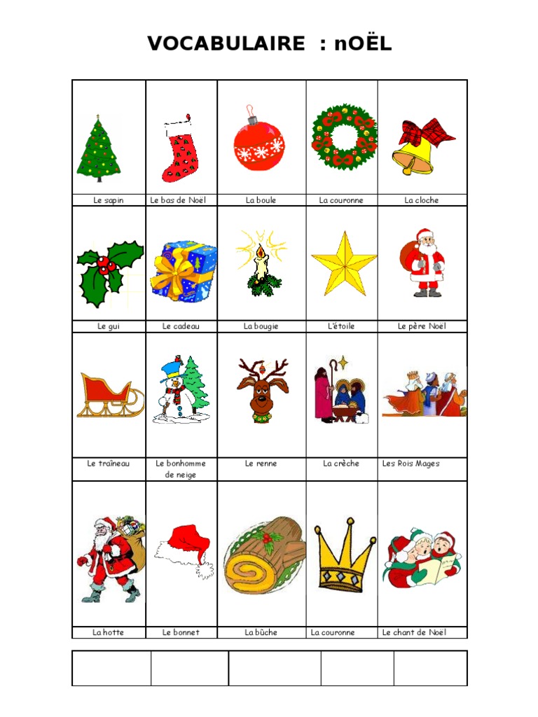 Vocabulaire de Noël