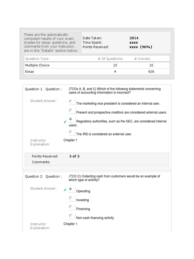 Exam Grading Summary And Analysis Pdf Debits And Credits Revenue