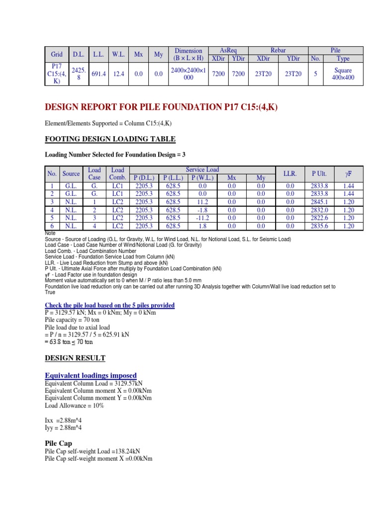 Pile Report | PDF | Deep Foundation | Bending