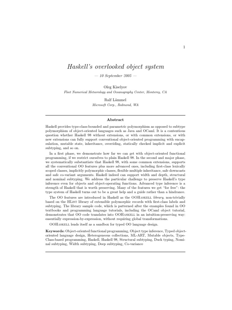 Haskell's Overlooked Object System: Fleet Numerical Meteorology and ...