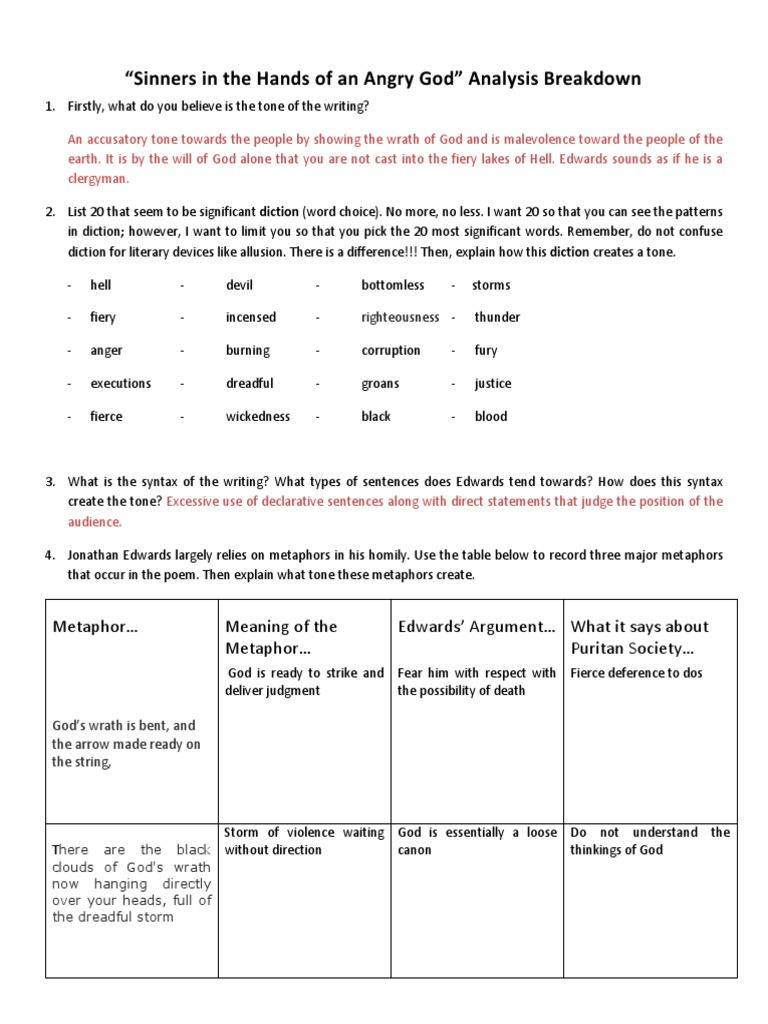 Analysis of "Sinners" Tone and Diction | PDF | Anger | Religious Belief ...