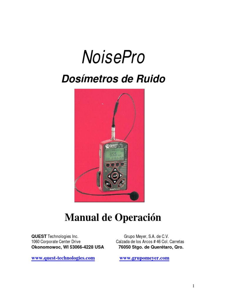 Manual de Dosímetros de Ruido NoisePro | PDF | Calibración | Decibel