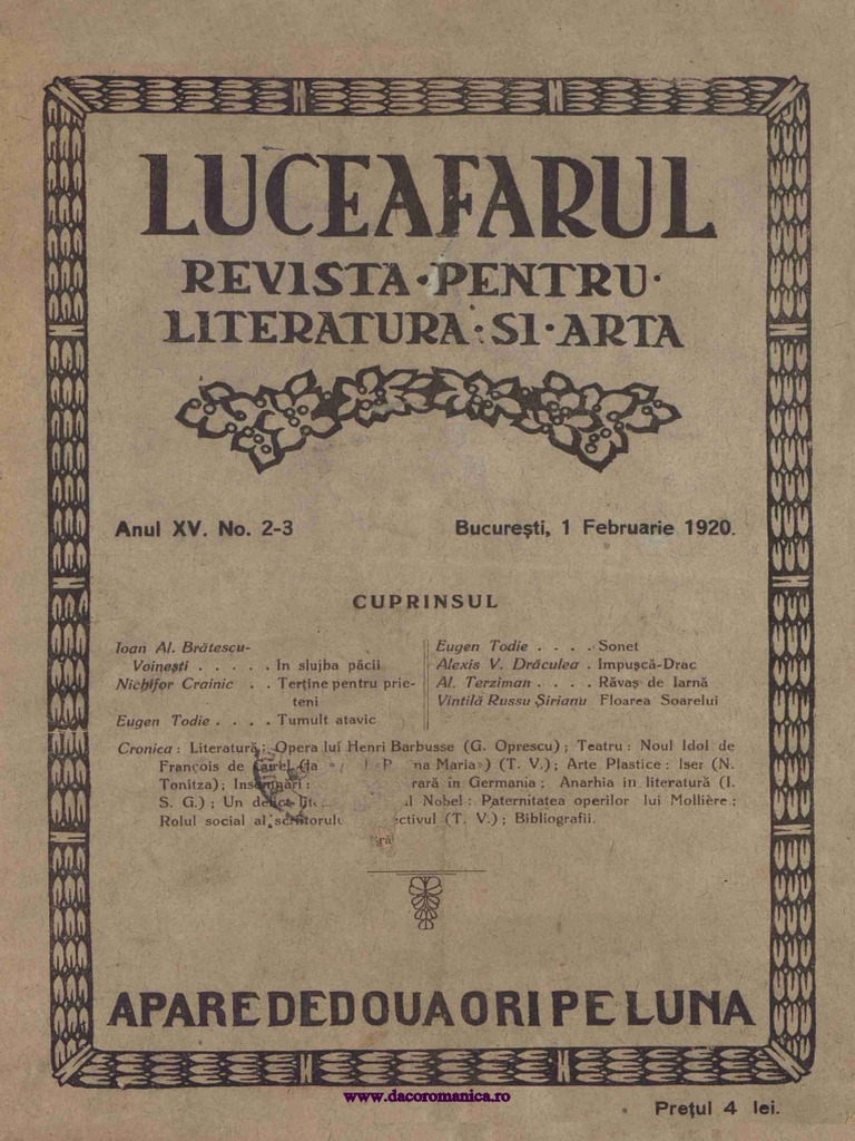 Luceafarul - 1920 - 02 - 01 | PDF