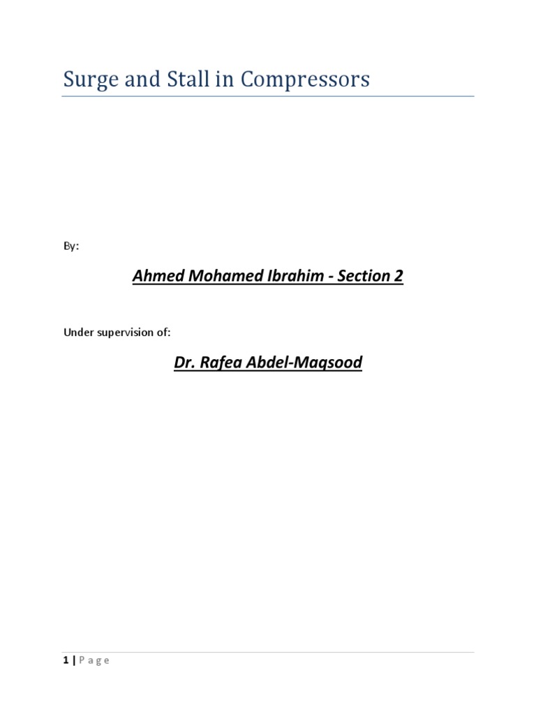 Surge and Stall in Compressors | PDF | Gas Compressor | Machines