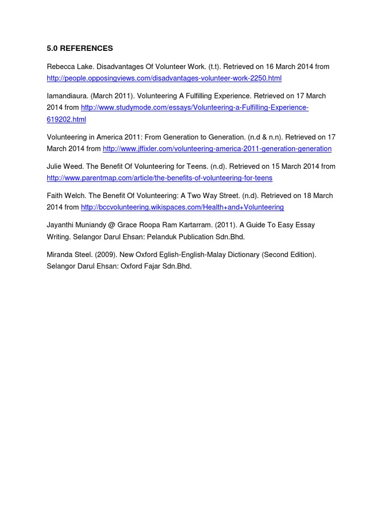 Disadvantages of Volunteering Essay | PDF | Politics | Wellness