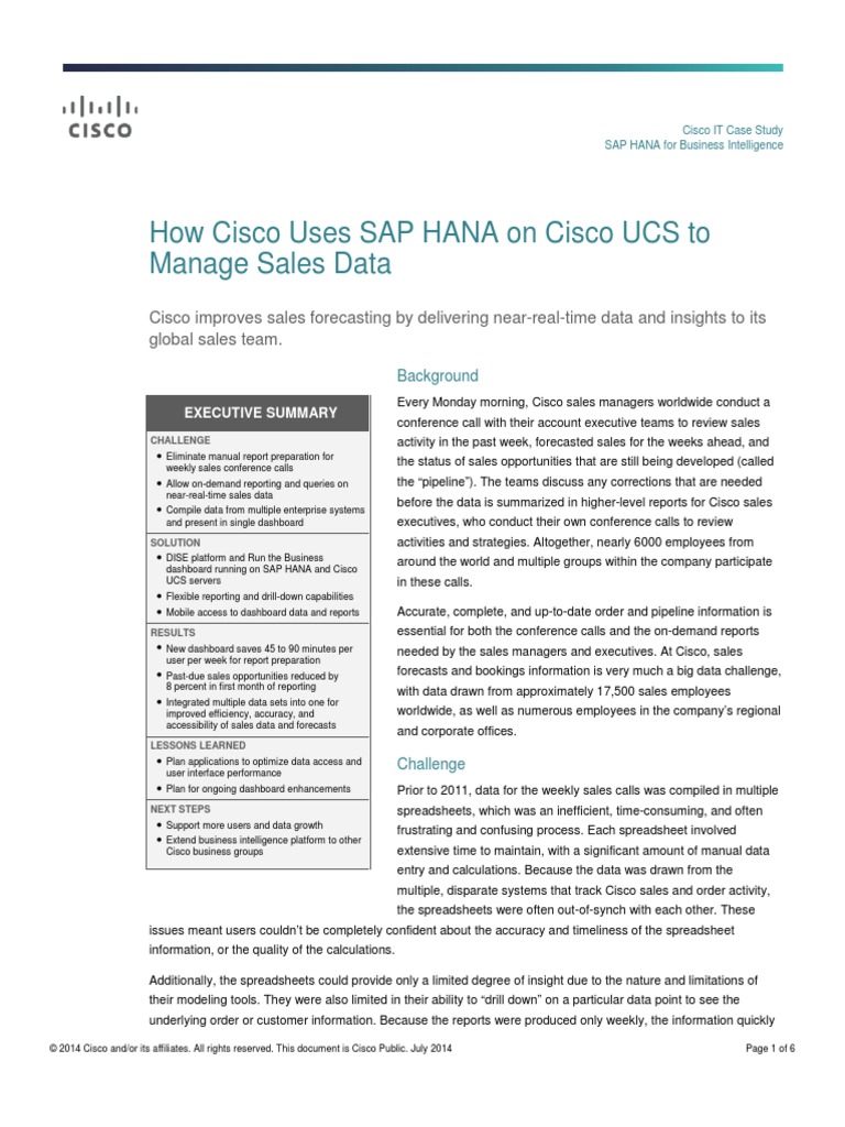 SAP Hana For Business Intelligence | PDF | Sap Se | Business Intelligence