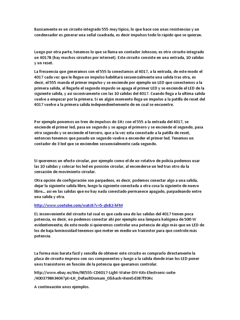 555 Y 4017 Pdf Pdf Diodo Emisor De Luz Transistor