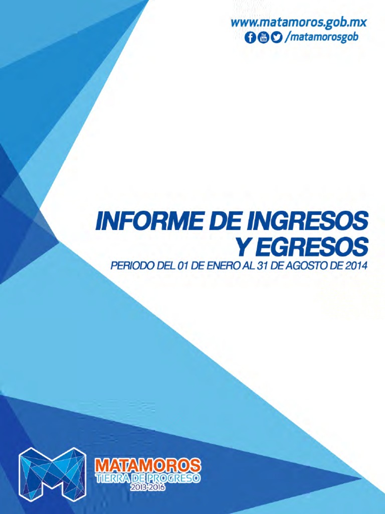 Tesoreria Informe de Ingresos y Egresos Agosto 2014. | PDF ...
