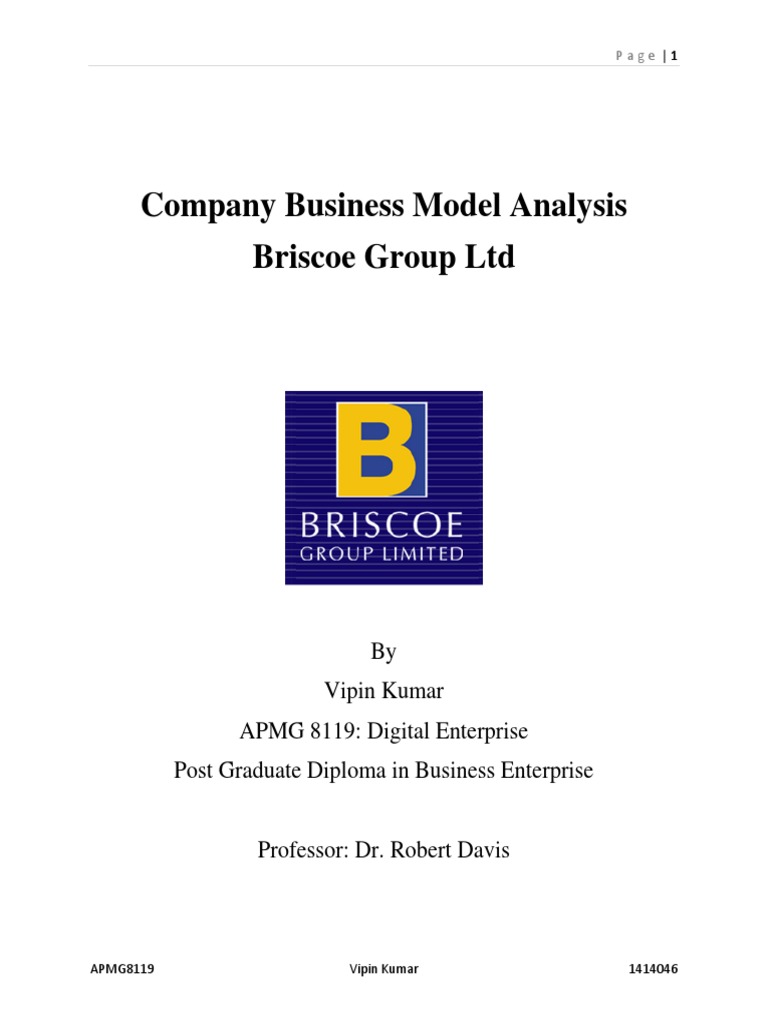 Business Model Analysis Briscoes Group | PDF | Retail | Expense
