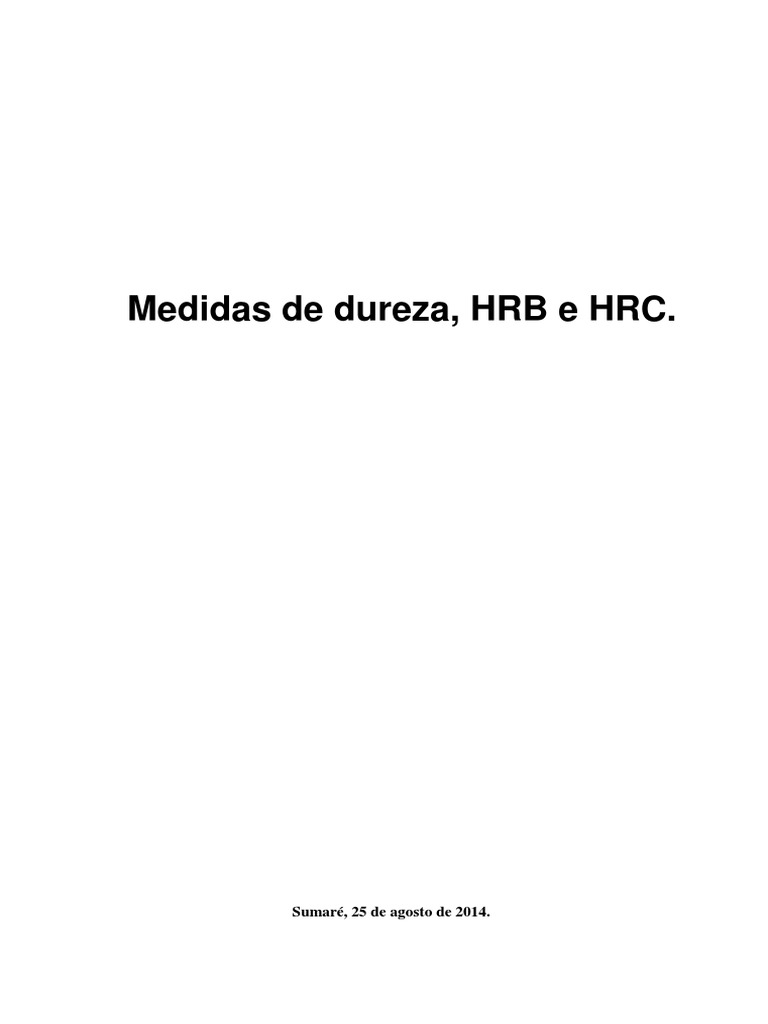 Medidas de Dureza HRB e HRCK | PDF | Dureza | Materiais