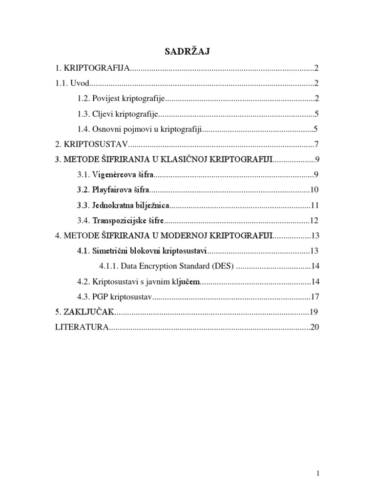 KRIPTOGRAFIJA | PDF