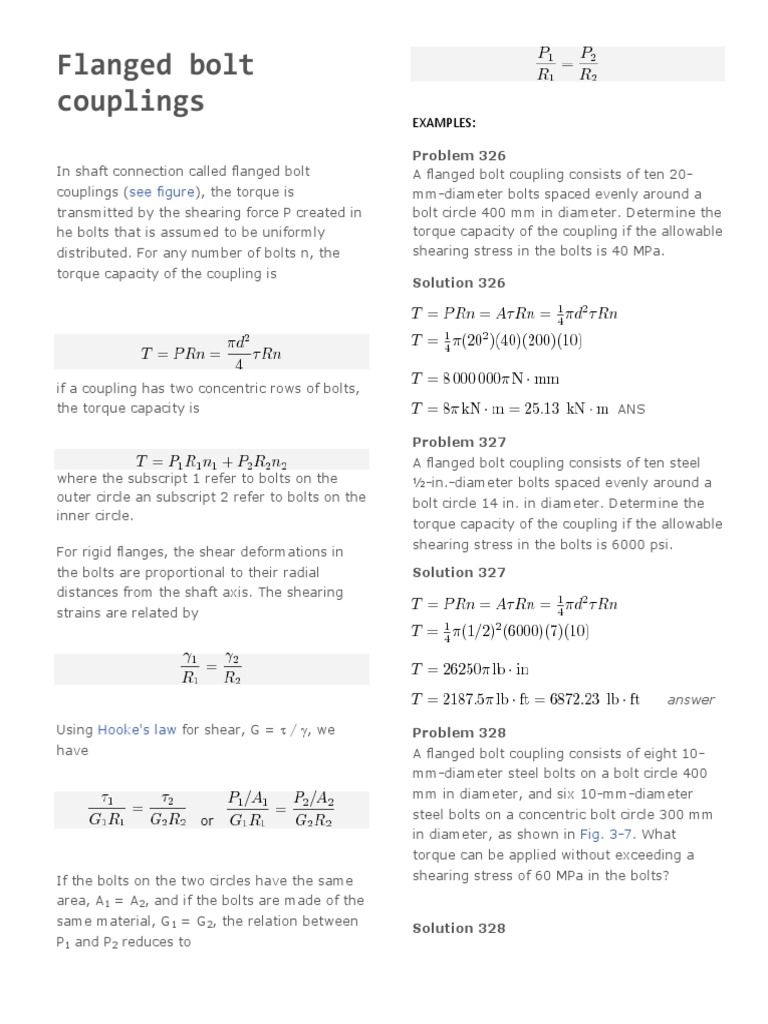 Flanged Bolt Couplings | PDF | Screw | Torque
