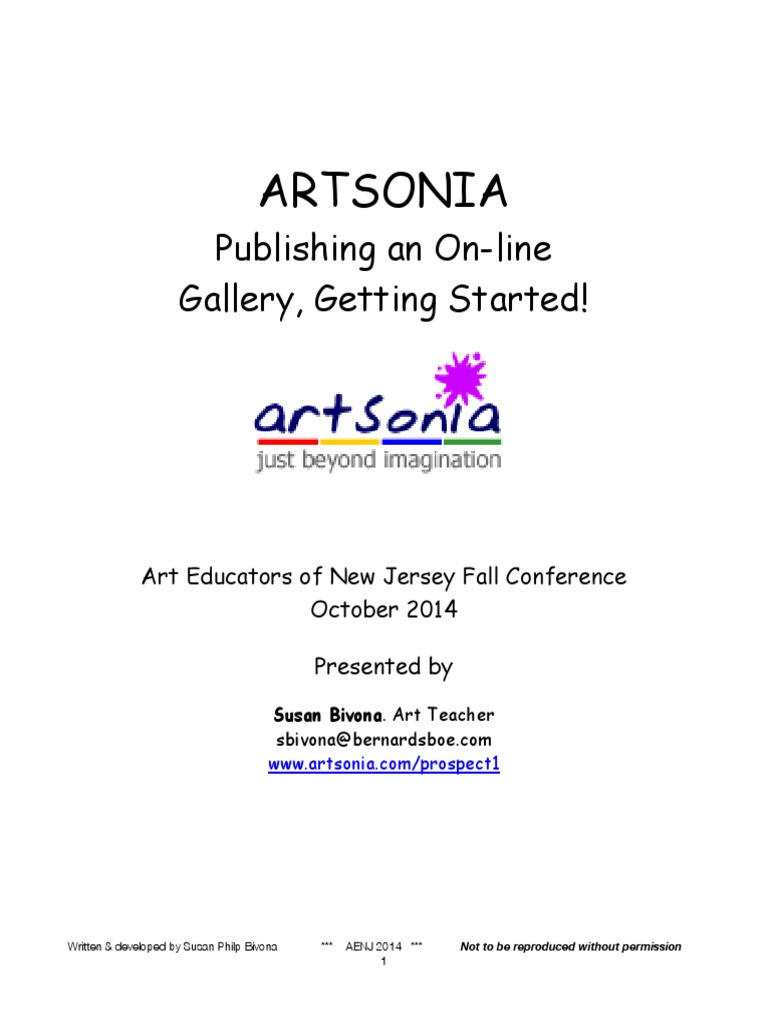 Artsonia - Getting Started 2014 AENJ | PDF | Photograph | Email
