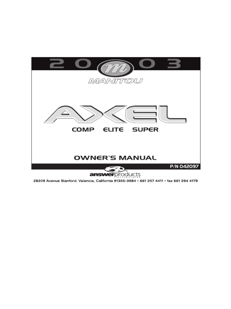 Manitou 2003 Axel Service Manual | PDF | Human Powered Vehicles | Road ...