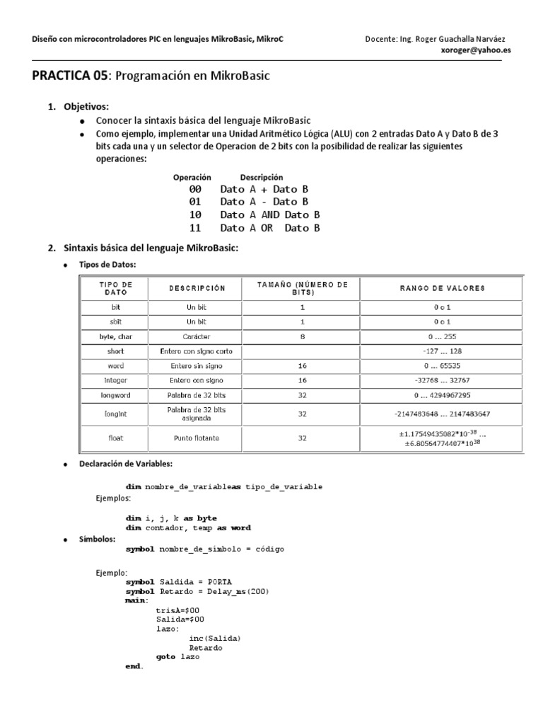 P05 Programacion en MikroBasic | PDF | Semáforo | Lenguaje de programación