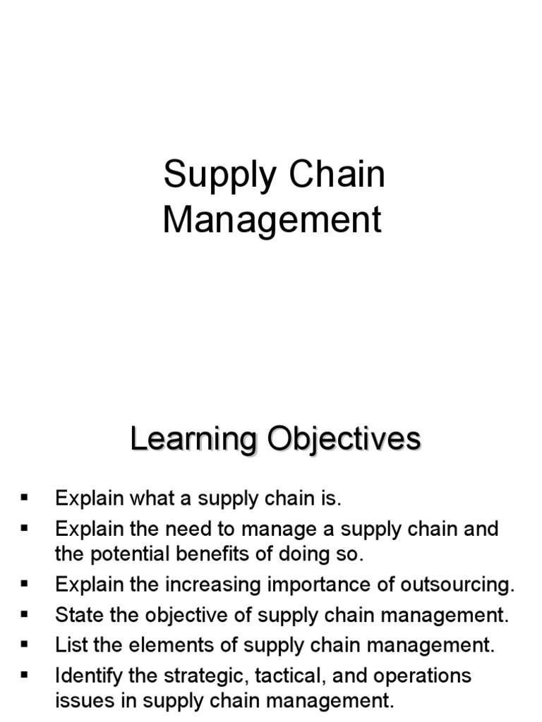 Supply Chain Management | PDF