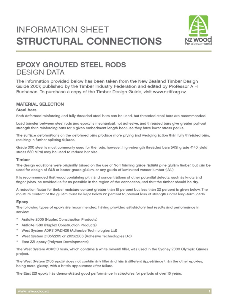 Epoxy Connection Timber | PDF | Lumber | Strength Of Materials