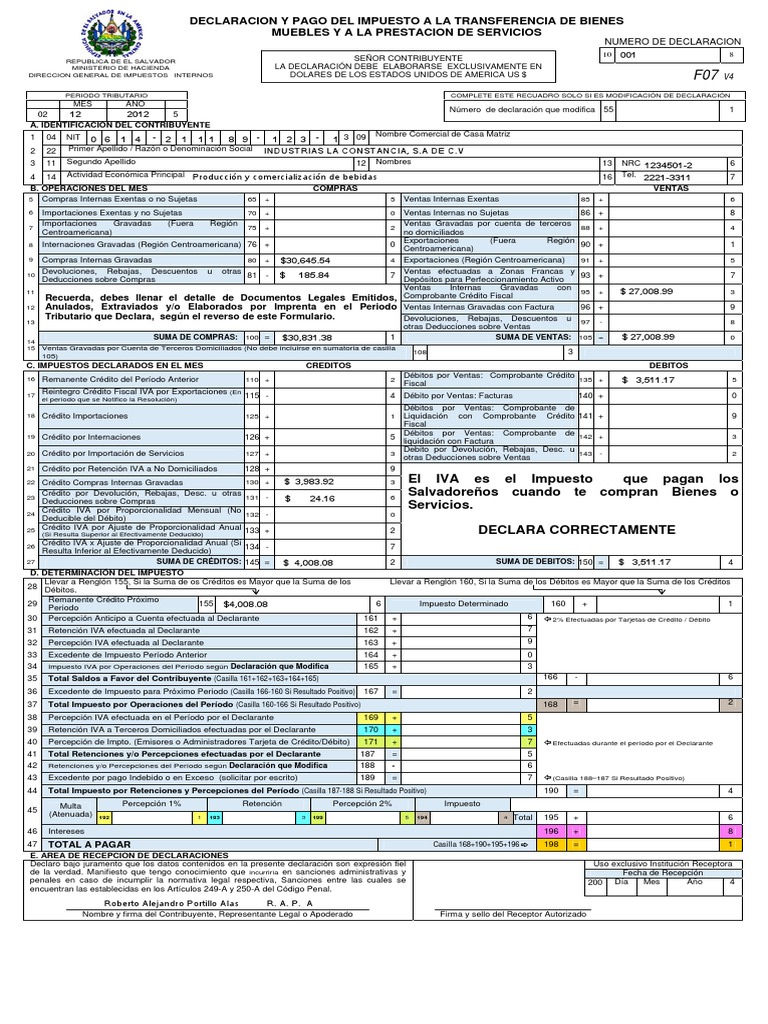 Formulario Del Iva | PDF | Contribuyente | Impuestos