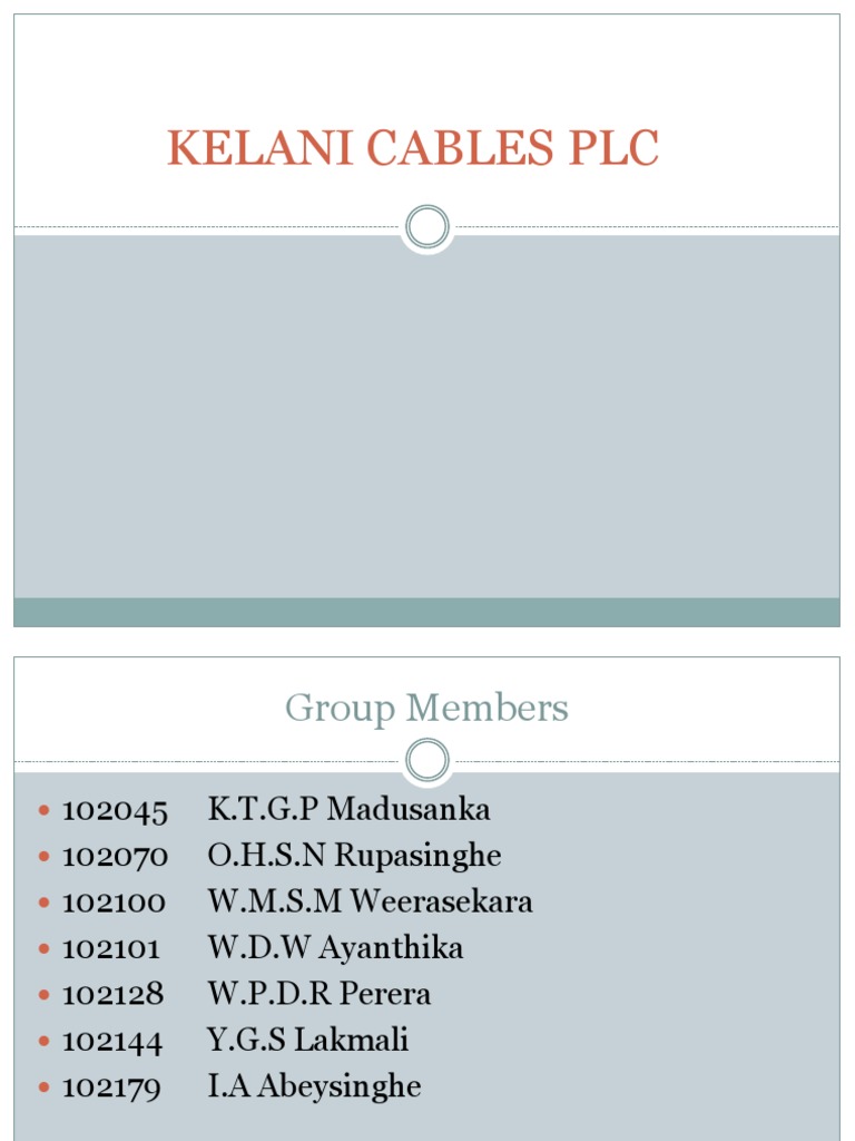 Kelani Cables | PDF | Insulator (Electricity) | Electrical Wiring