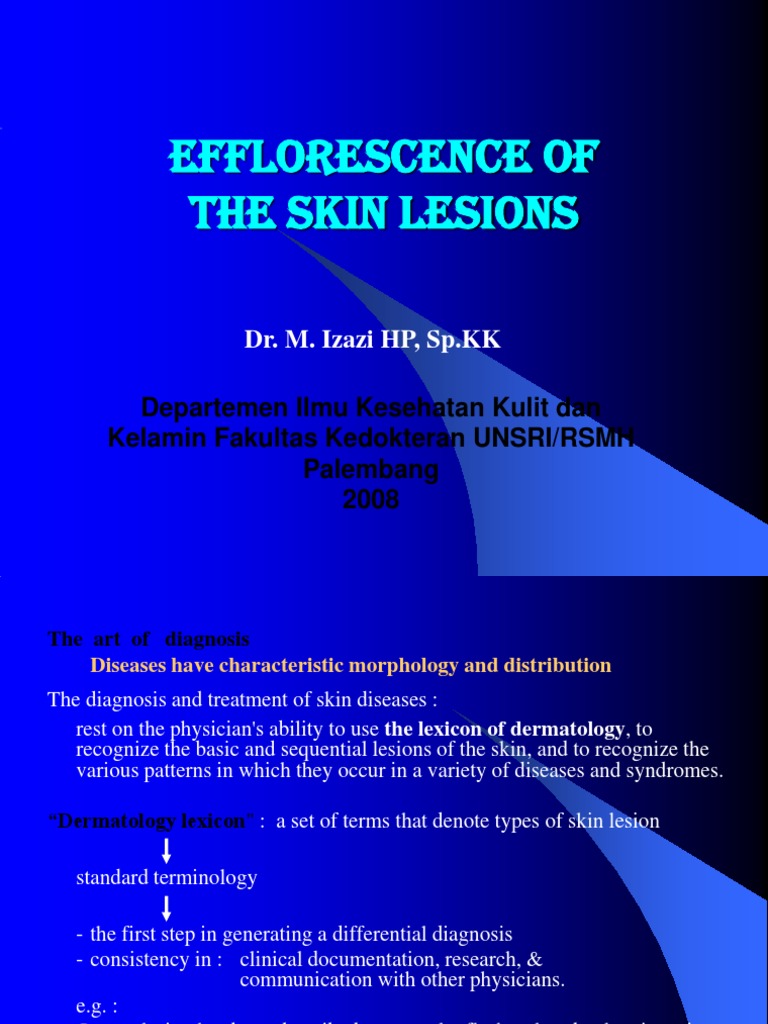 Efflorescence of The Skin Lesions: Dr. M. Izazi HP, SP - KK | PDF ...