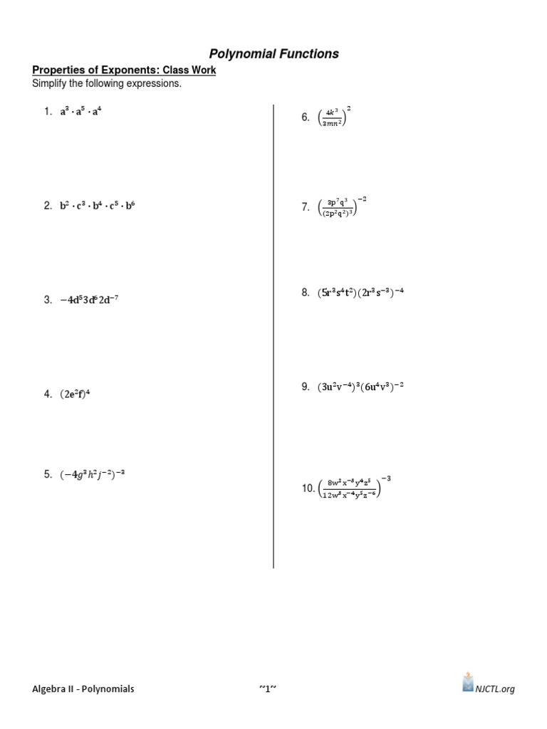 Polynomial Functions Practice | PDF | Zero Of A Function | Polynomial